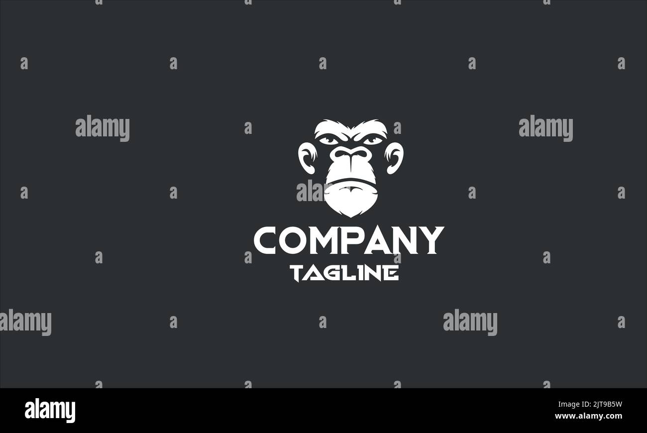 minimal ape logo template Stock Vector Image & Art - Alamy