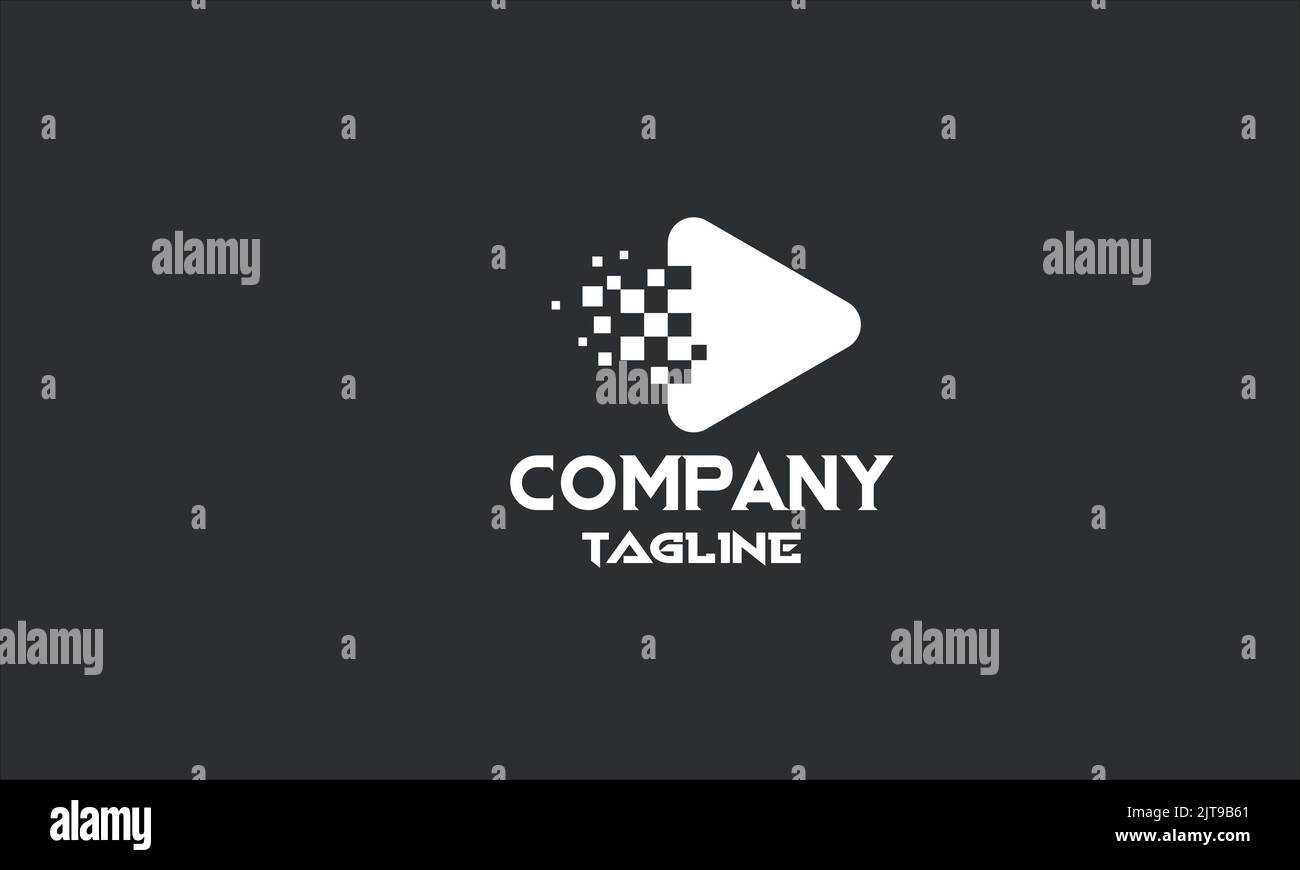 minimal digital media production logo template Stock Vector Image & Art ...