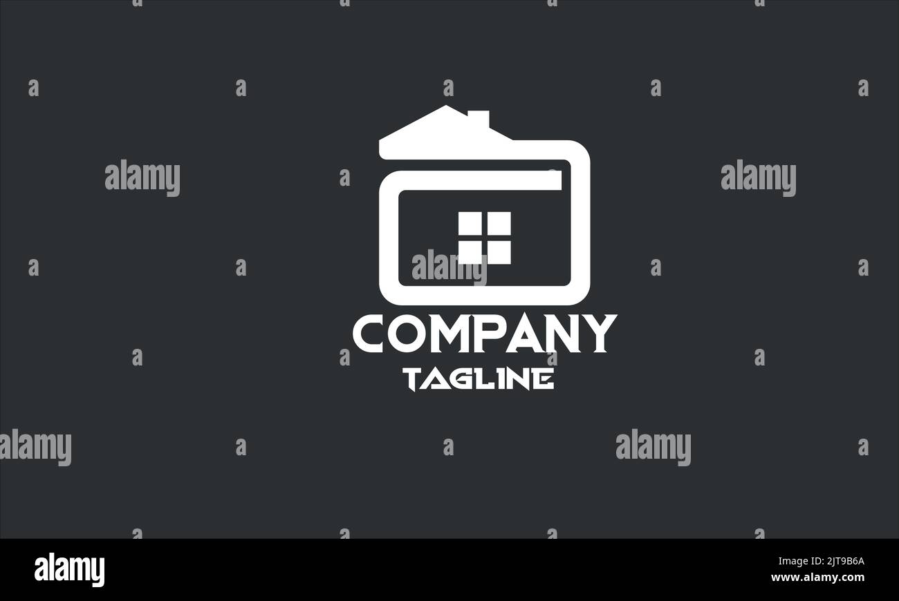minimal real estate house file logo template Stock Vector Image & Art ...