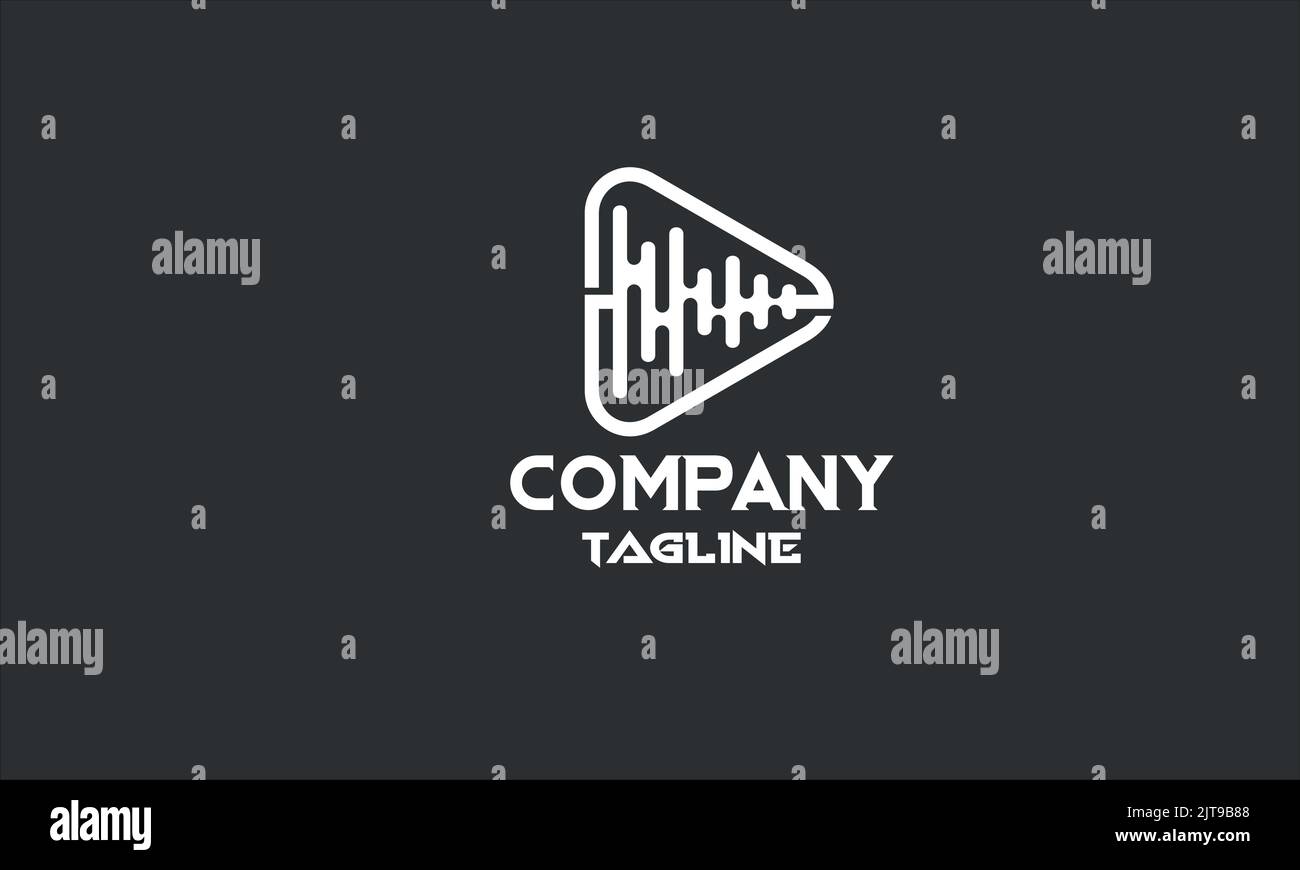 minimal digital media production logo template Stock Vector Image & Art ...