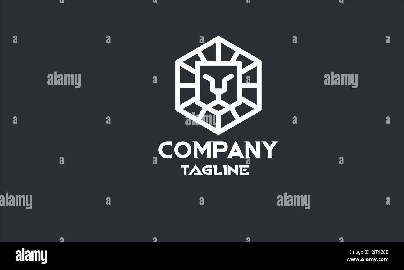 minimal geometric lion logo template Stock Vector Image & Art - Alamy