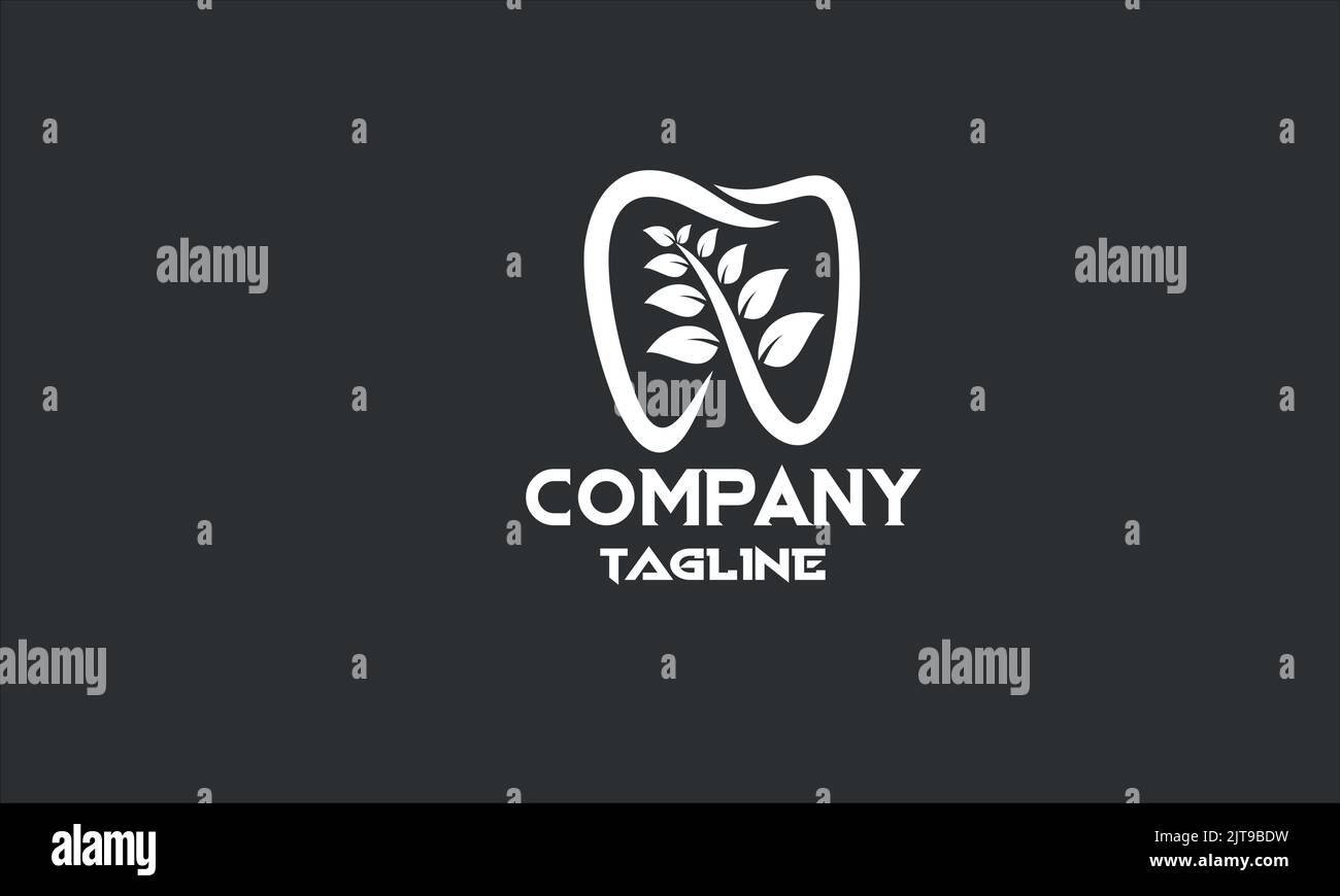 Dental leaf logo design Stock Vector Images - Alamy
