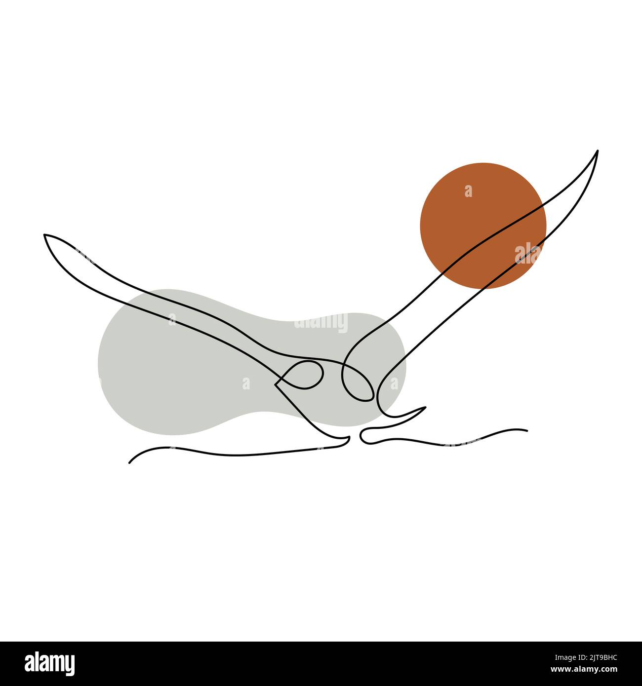 Continuous line art flying Stock Vector Images - Alamy