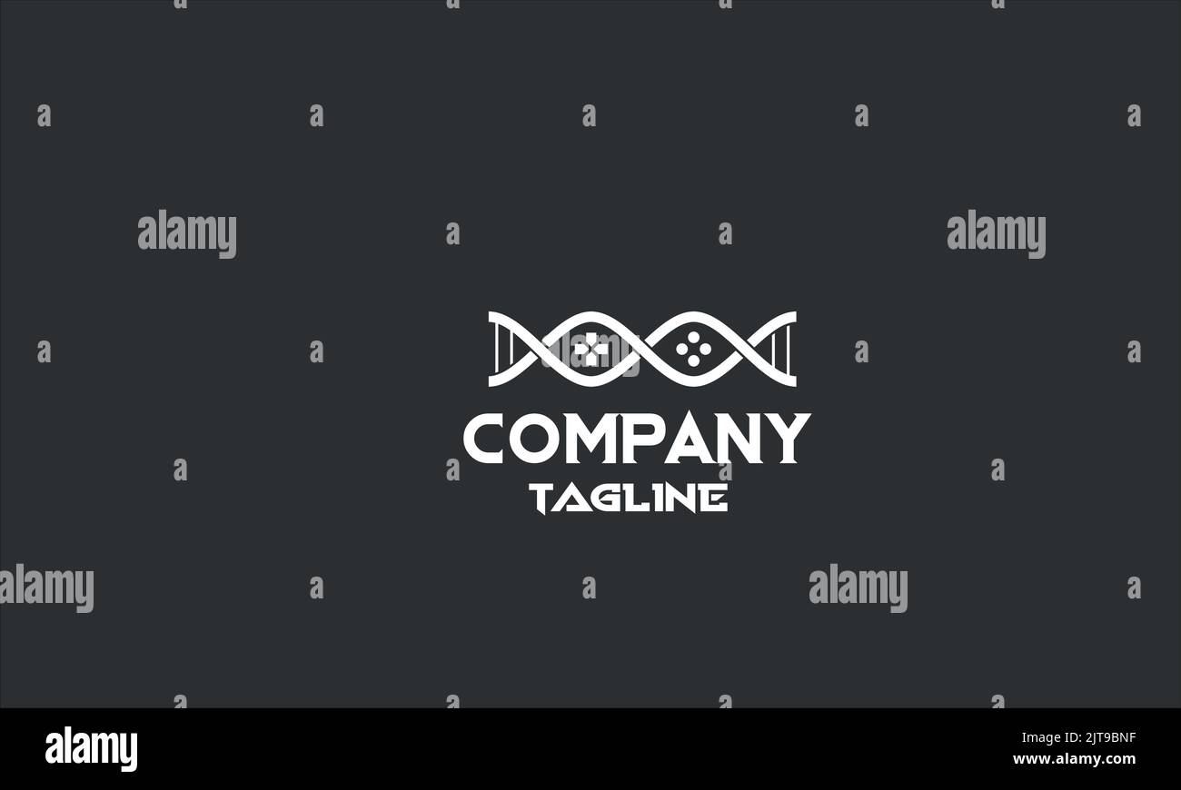 minimal game DNA logo template Stock Vector Image & Art - Alamy