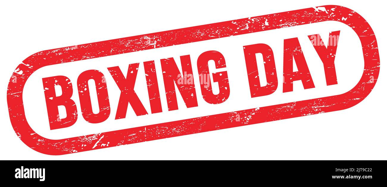 BOXING DAY, text on red rectangle stamp sign Stock Photo - Alamy