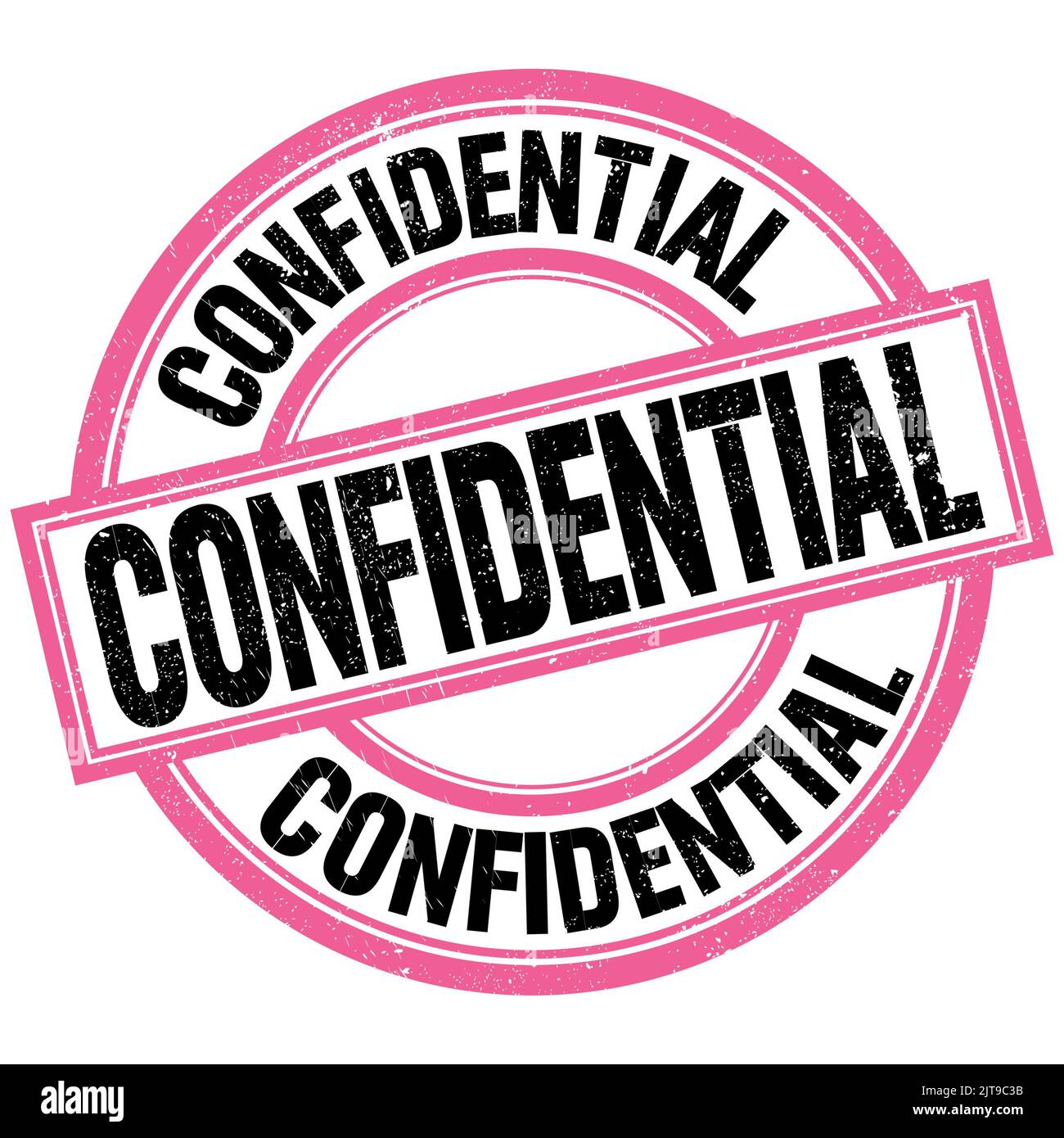 CONFIDENTIAL text written on pink-black round stamp sign Stock Photo ...