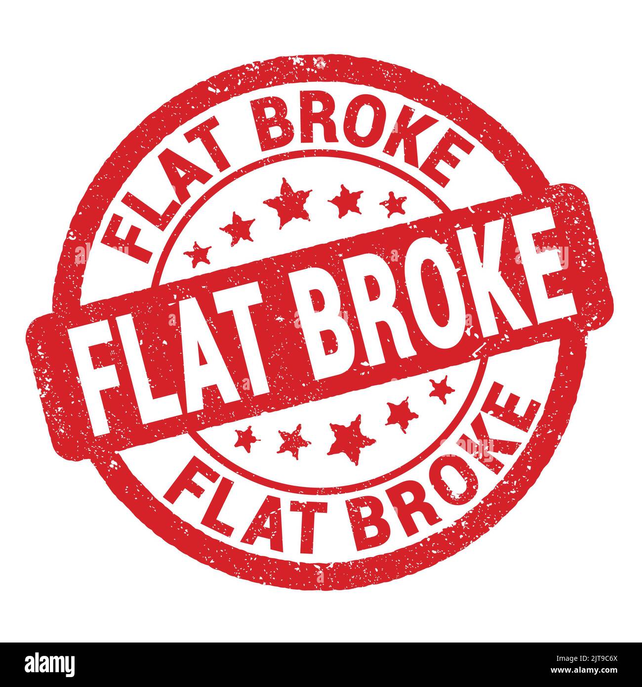 FLAT BROKE text written on red grungy stamp sign Stock Photo - Alamy