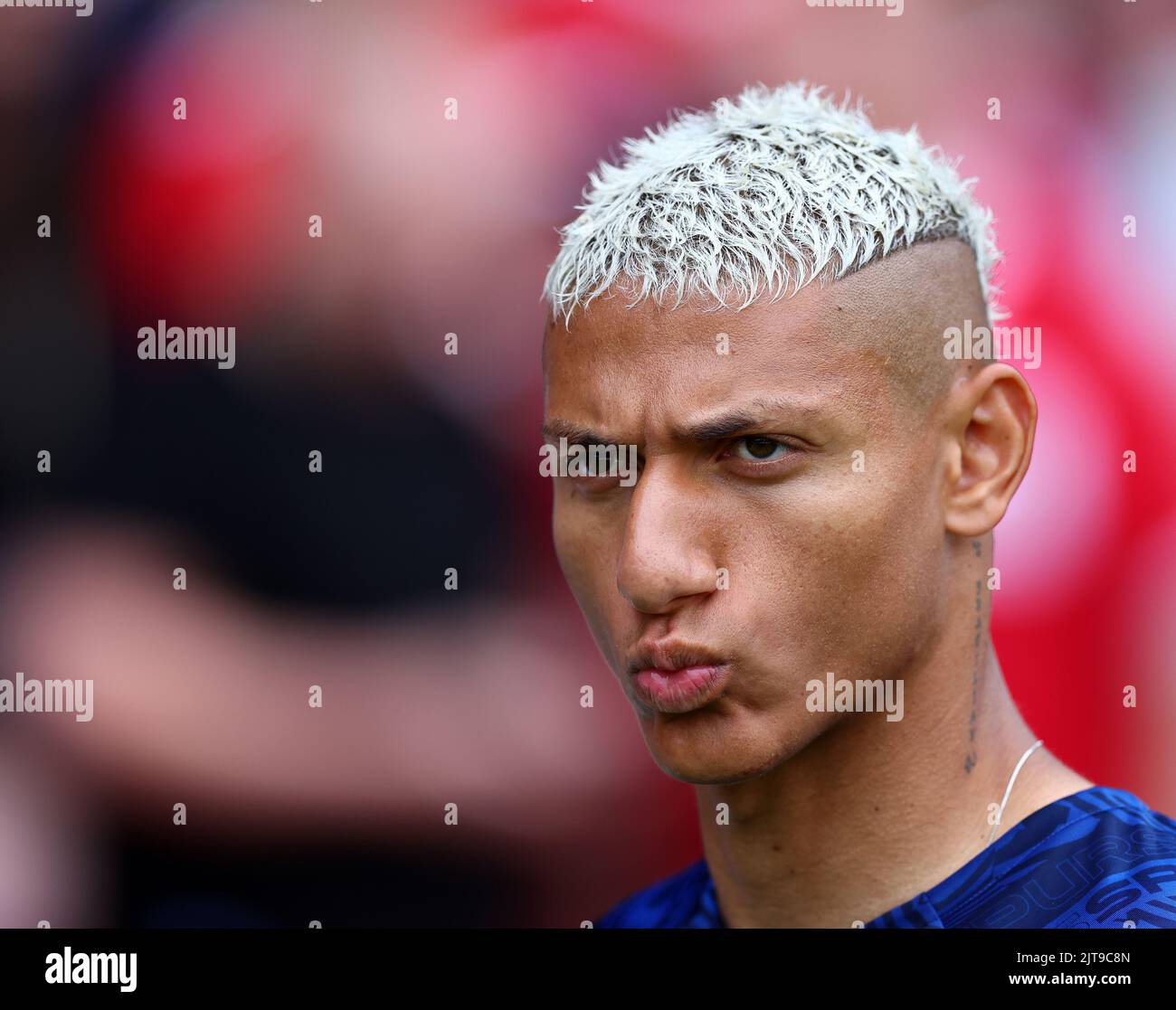 Nottingham, UK. 28th August 2022. Richarlison of Tottenham during the Premier League match at ...