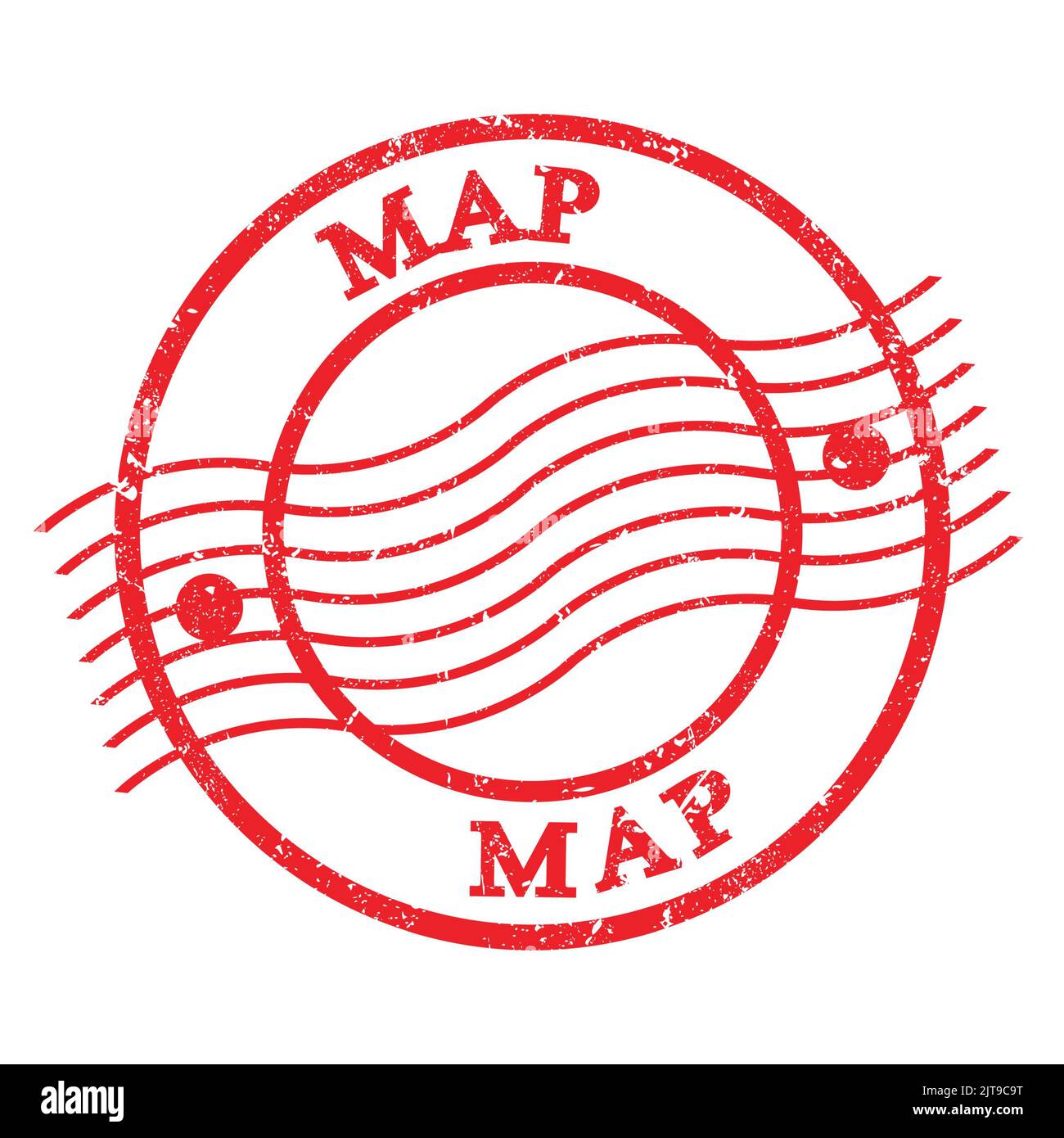 MAP, text written on red grungy postal stamp Stock Photo - Alamy