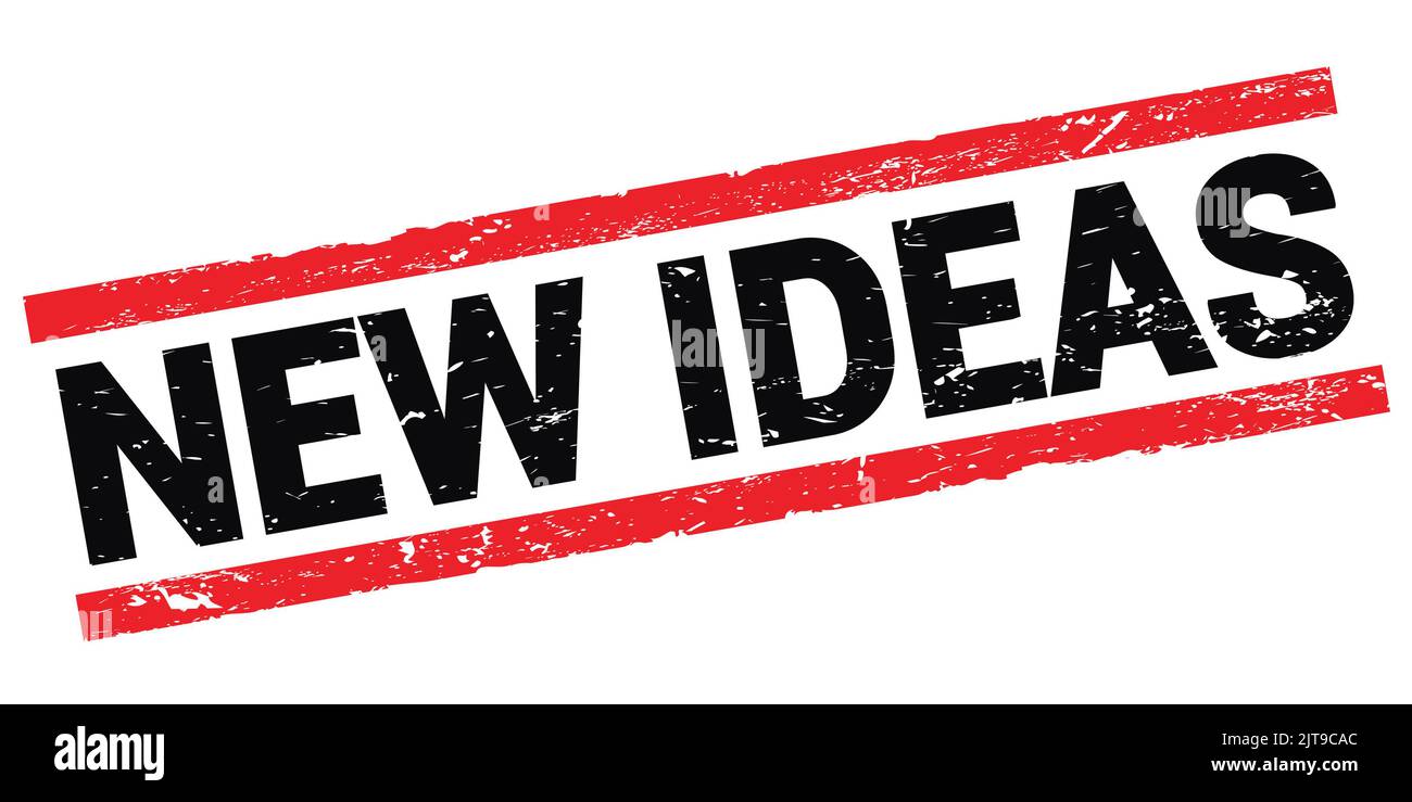 NEW IDEAS text written on black-red rectangle stamp sign Stock Photo ...