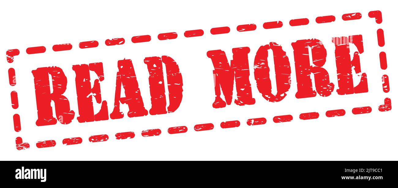 READ MORE text written on red dash stamp sign Stock Photo - Alamy