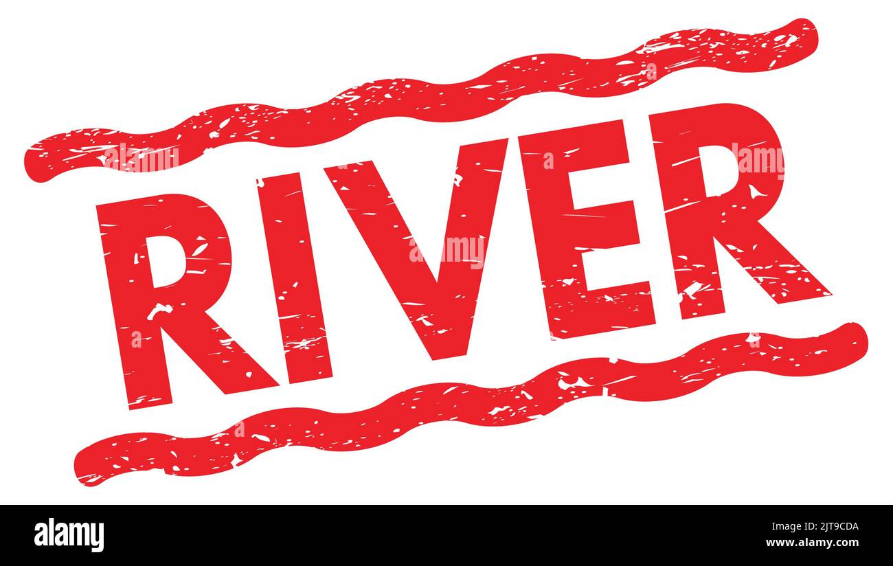 RIVER text written on red lines stamp sign Stock Photo - Alamy