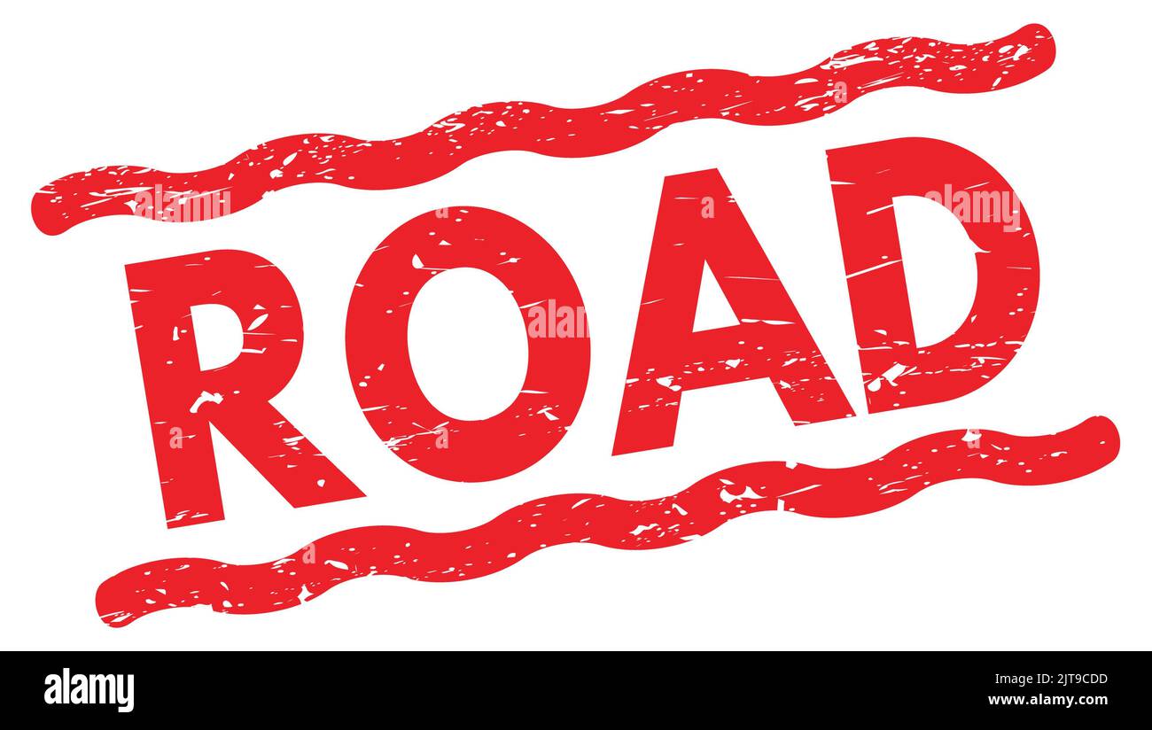ROAD text written on red lines stamp sign Stock Photo - Alamy