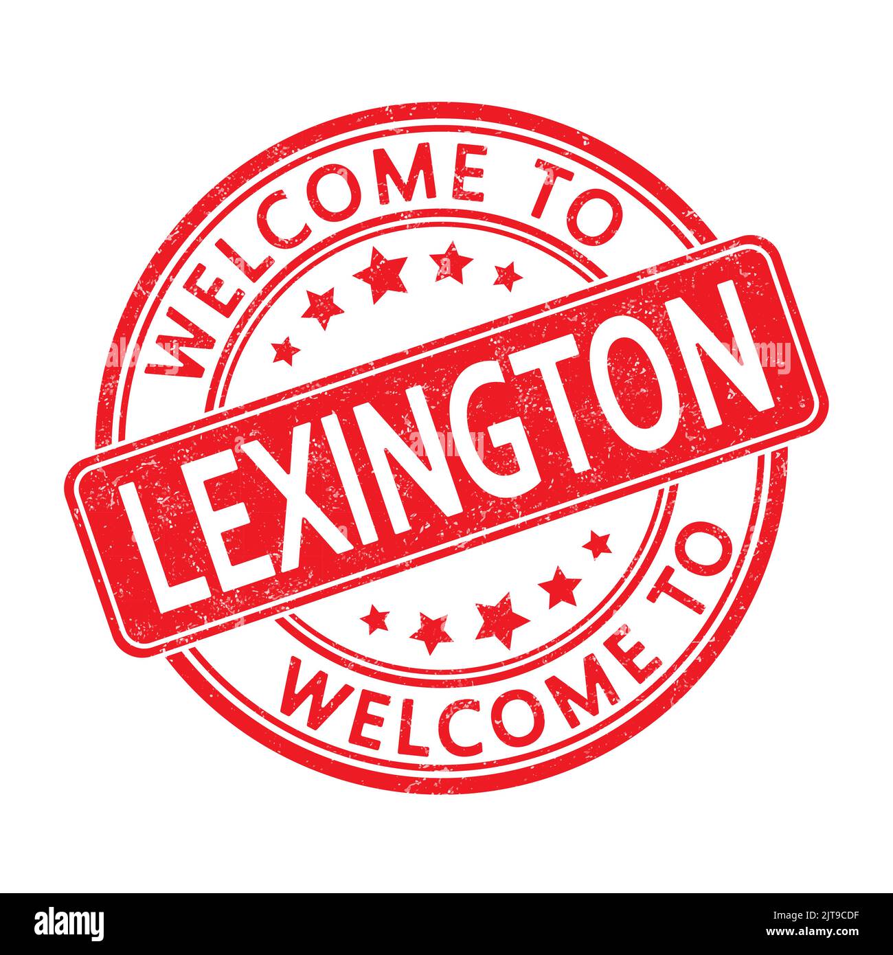 Welcome to LEXINGTON. Impression of a round stamp with a scuff. Flat ...