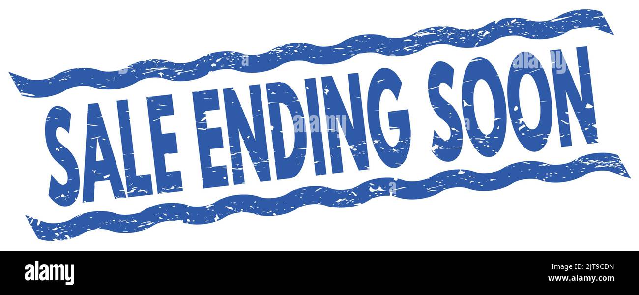SALE ENDING SOON text written on blue lines stamp sign Stock Photo - Alamy