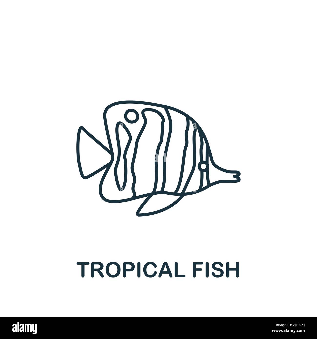 Tropical Fish icon. Line simple Summer icon for templates, web design ...