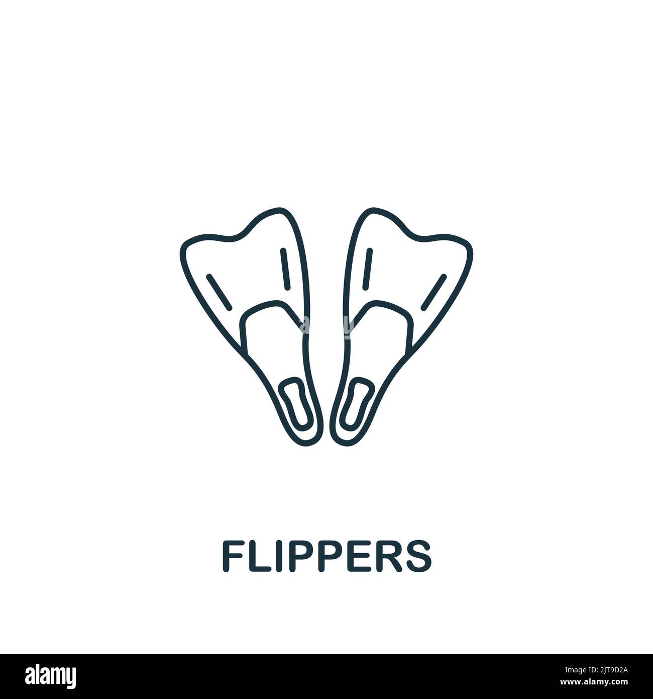 Flippers icon. Line simple Summer icon for templates, web design and ...