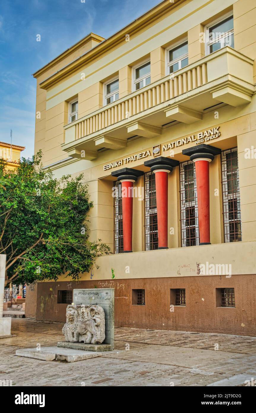 A view of the small Nafplio town buildings in Peloponnese of Greece ...
