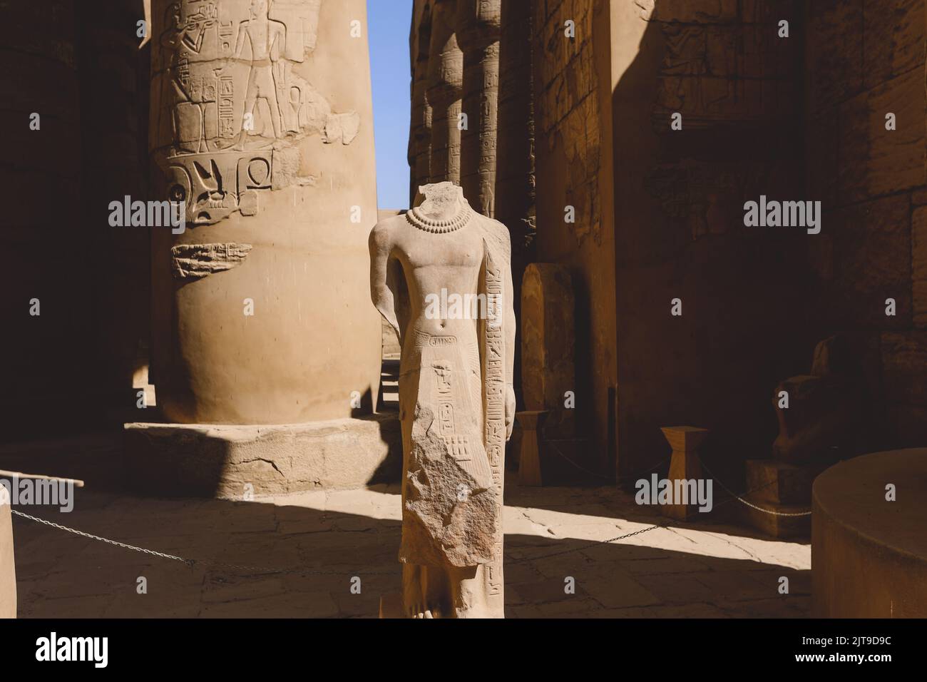 Ancient Sandstone Ruins of Old Egyptian God in the Karnak Temple ...