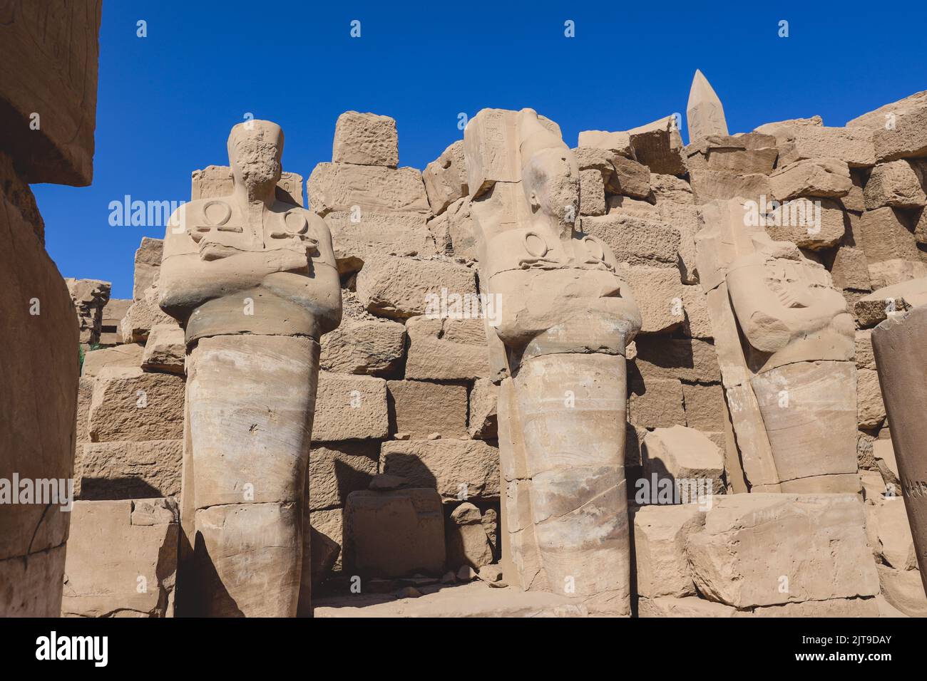 Ancient Sandstone Ruins of Old Egyptian God in the Karnak Temple ...