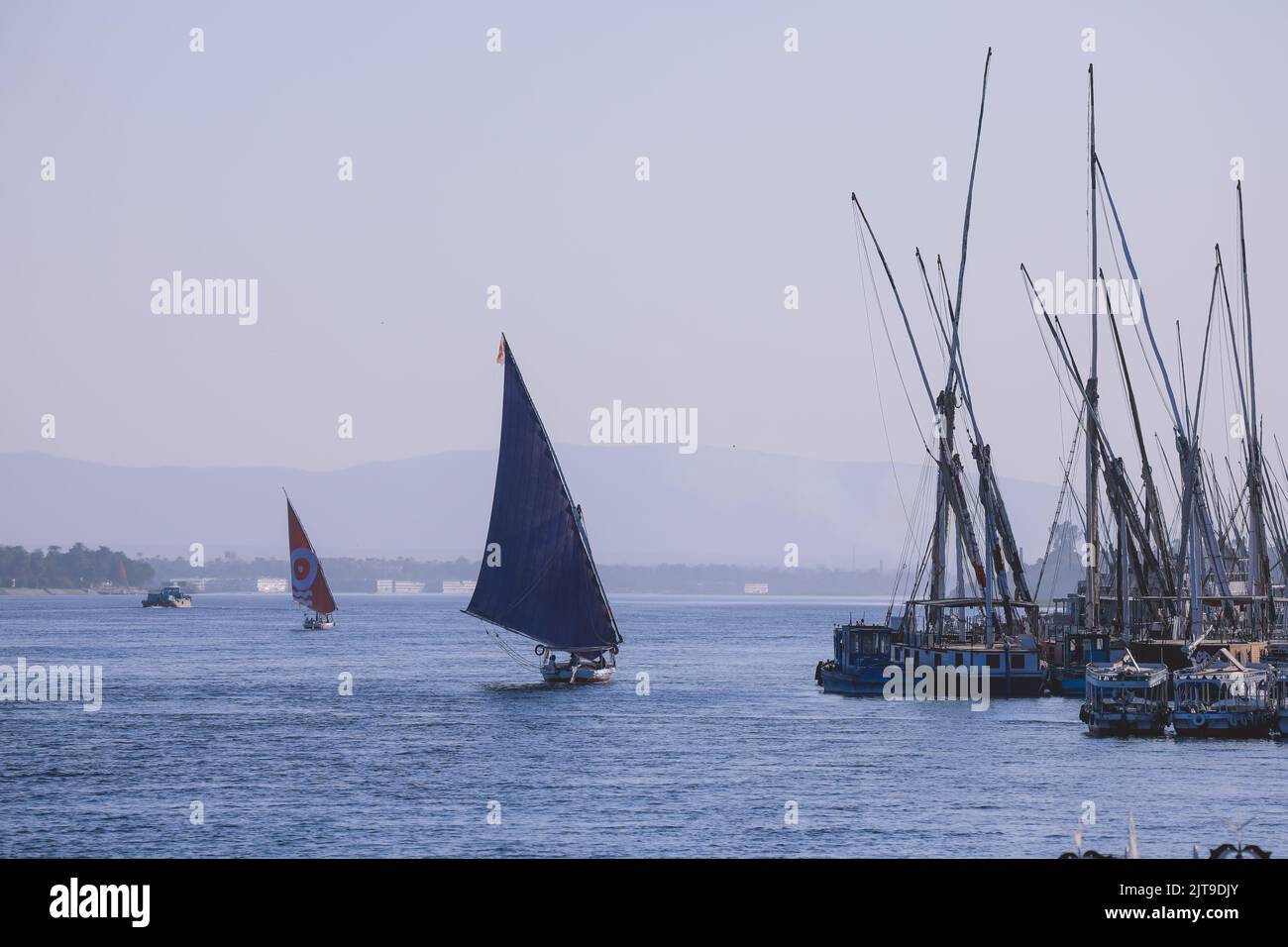Egyptian Boat on the Nile River for Passengers transportation to ...