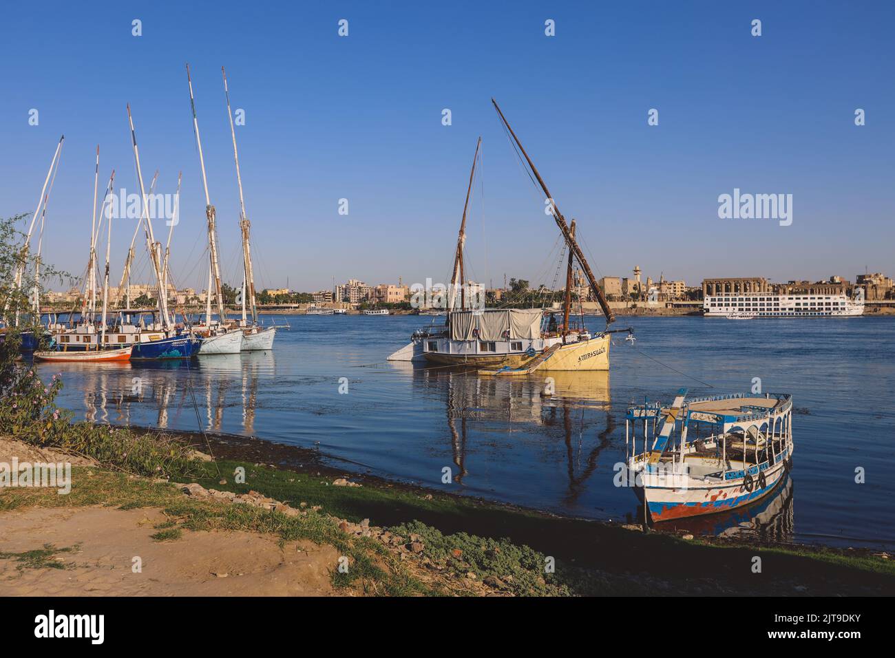 Egyptian Boat on the Nile River for Passengers transportation to ...