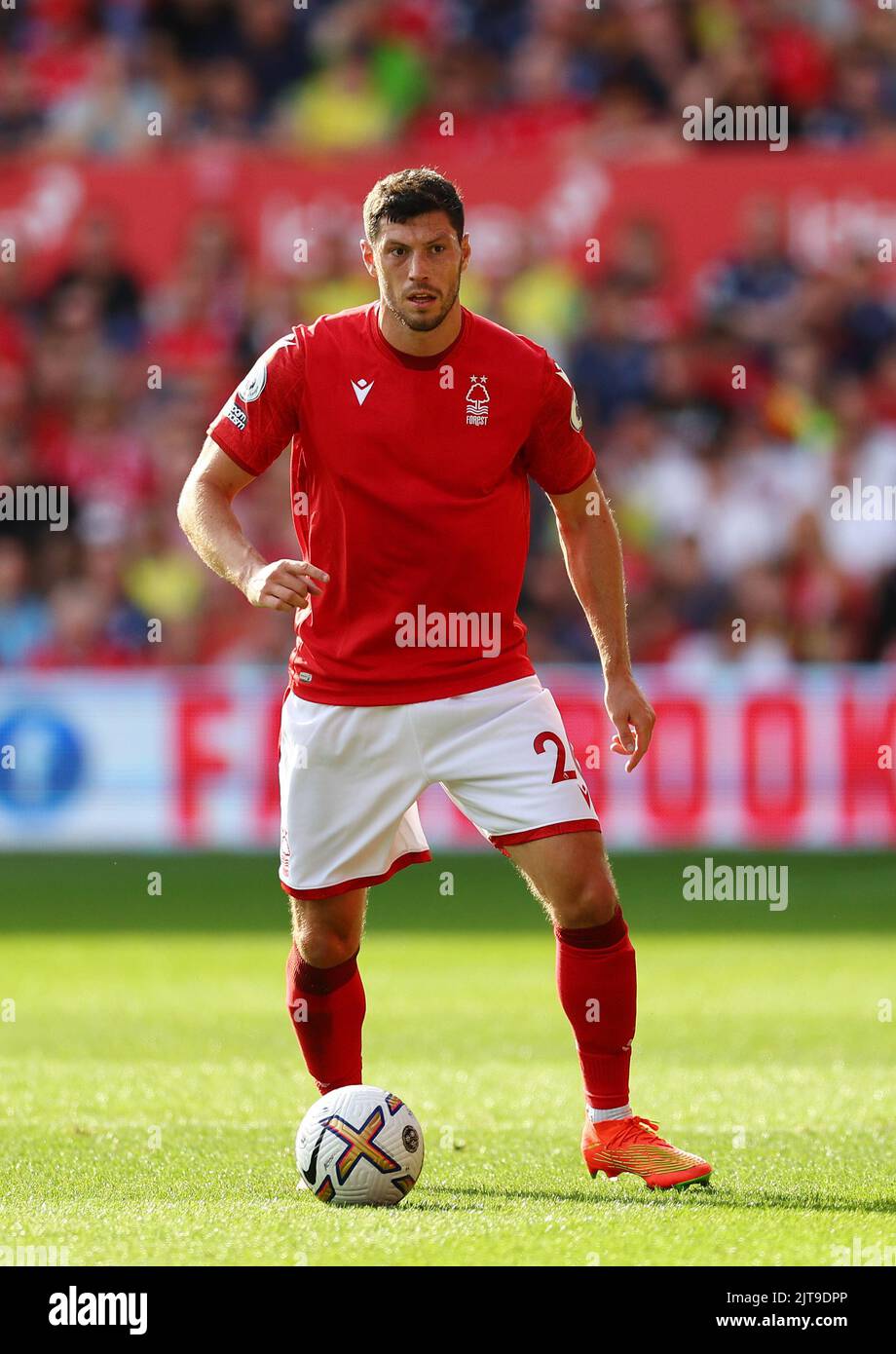 Nottingham, UK. 28th August 2022. Scott McKenna of Nottingham Forest ...