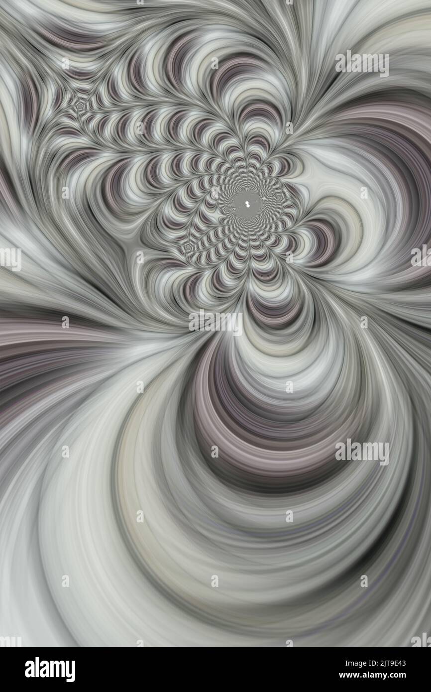 complex design 3D curved contour structure in black white and shades of ...