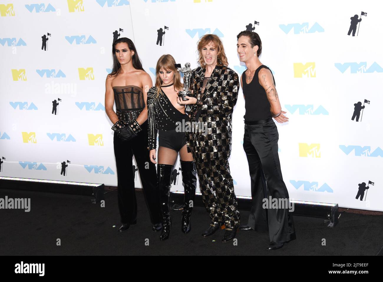 New Jersey, USA. 28th Aug, 2022. Ethan Torchio, Victoria De Angelis, Thomas Raggi and Damiano ...