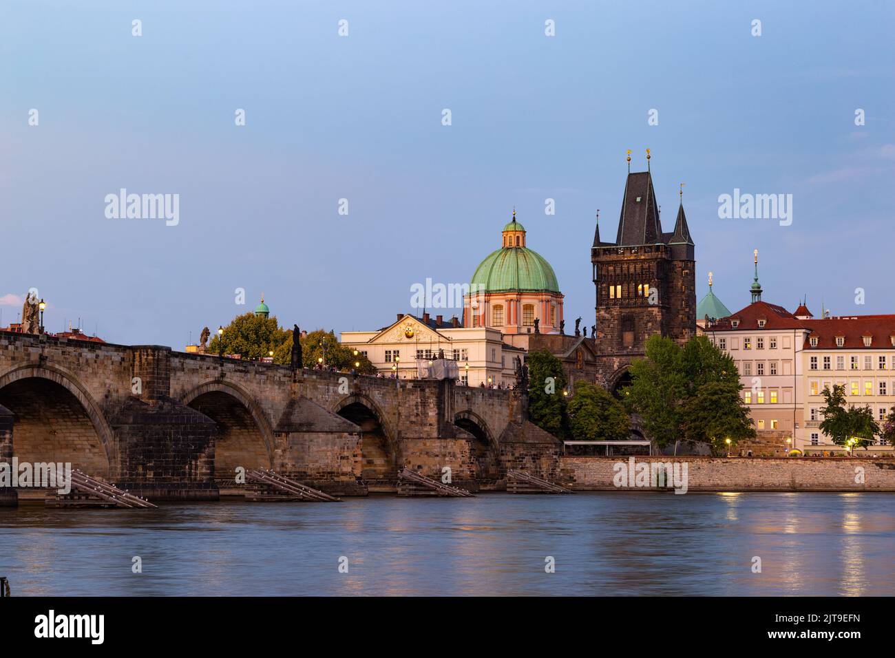 Charles Bridge and Vltava river (Karluv Most - in czech) in Prague ...
