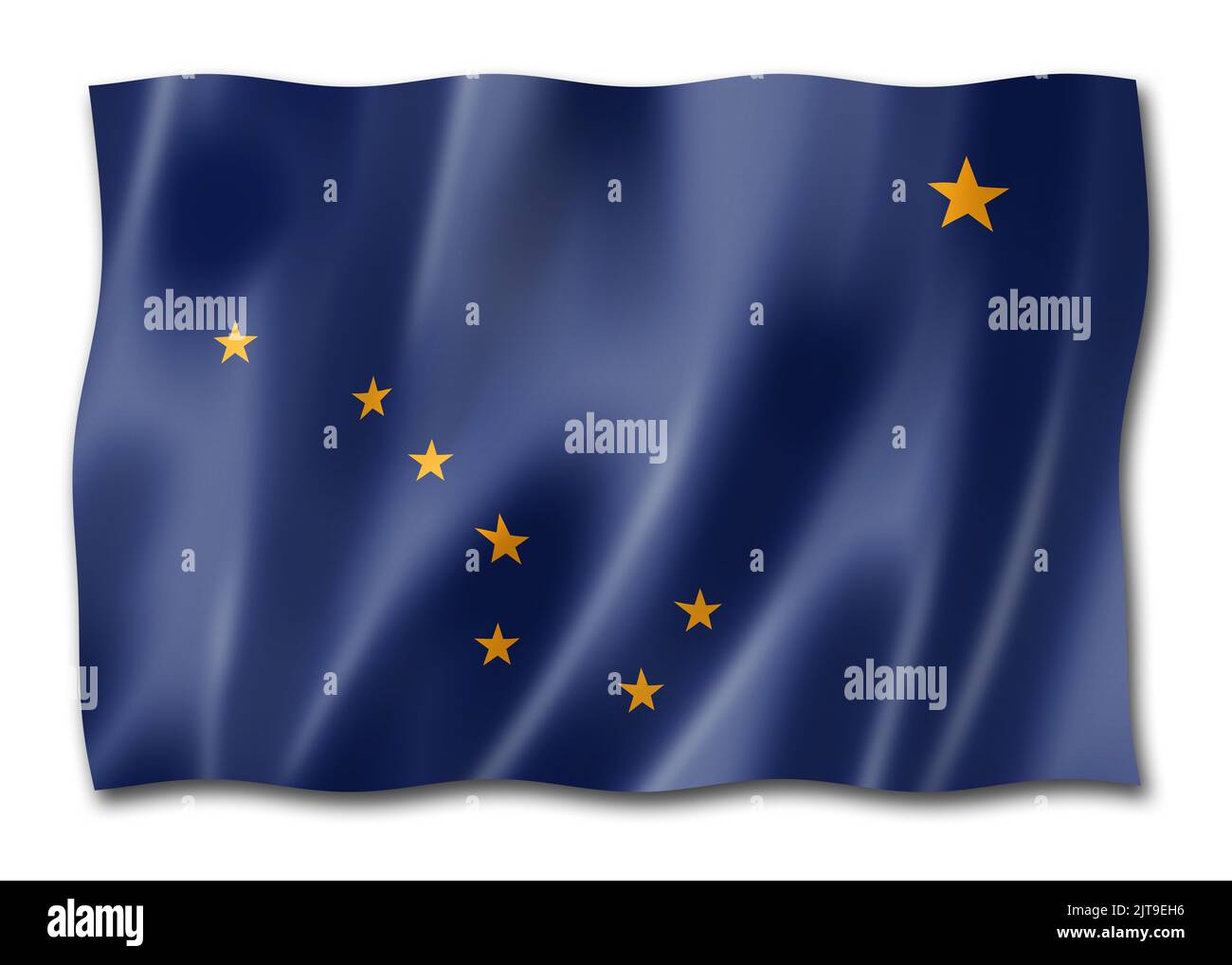 Alaska flag, united states waving banner collection. 3D illustration ...