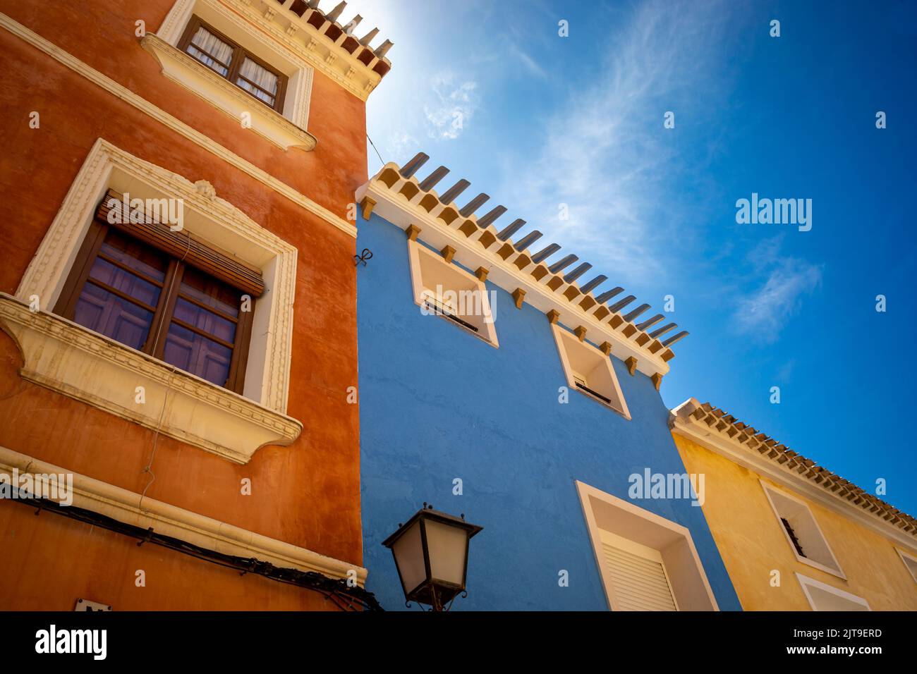 Colored facades of the houses of the historic center of the city of ...
