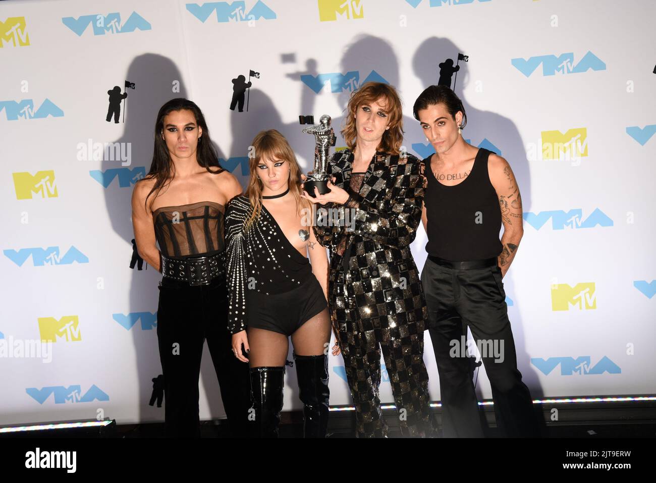 New Jersey, USA. 28th Aug, 2022. Ethan Torchio, Victoria De Angelis, Thomas Raggi and Damiano ...