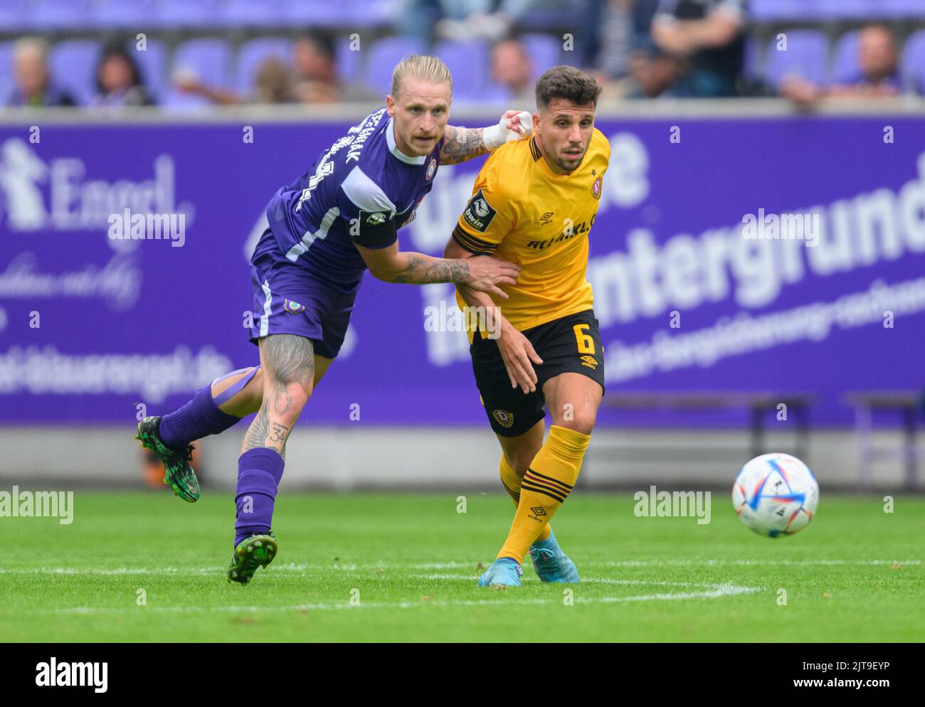 Aue, Germany. 28th Aug, 2022. Soccer: 3. league, FC Erzgebirge Aue - SG ...
