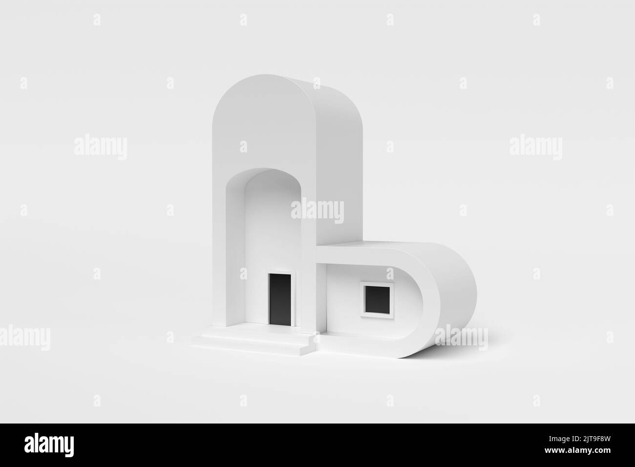 Abstract white house geometric shape isolate on white background ...