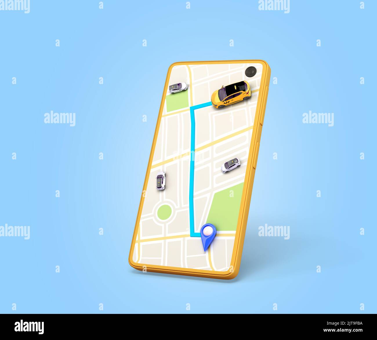 Ordering a taxi cab online internet service transportation concept ...