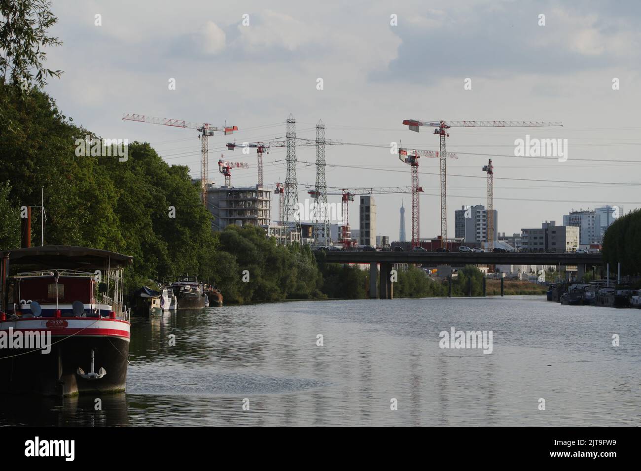 Paris, France. 28th Aug, 2022. A general view shows from Siene river at ...
