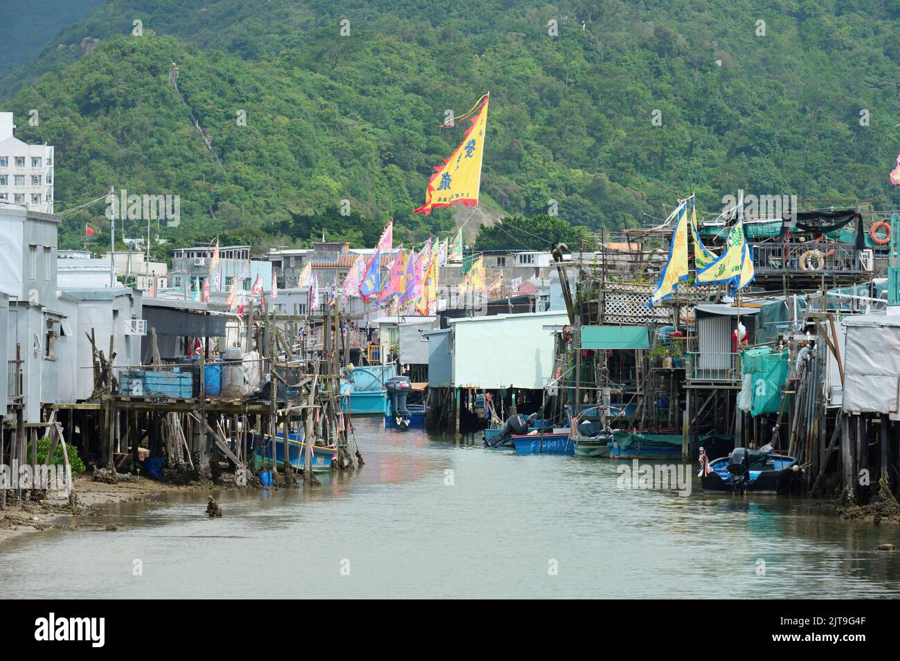 A scenery of the Pang UK a kind of still house on a river in Tai O ...