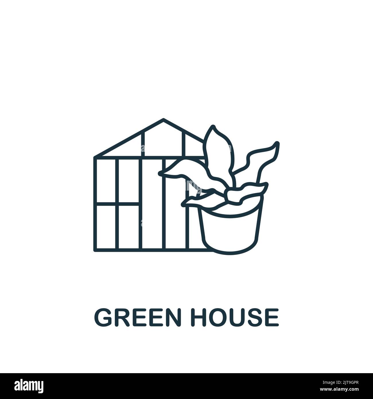 Green House icon. Line simple icon for templates, web design and ...