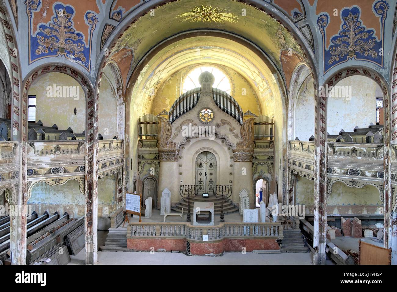 interior of the Subotica Synagogue before restoration, Serbia Stock ...