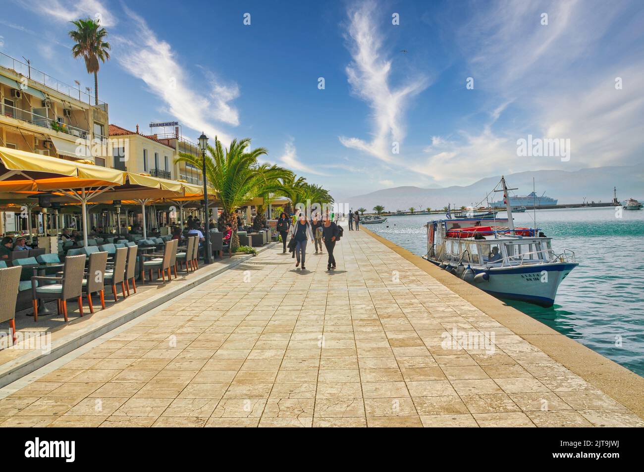 An old touristic town of Nafplio in Argolis, Peloponnese, Greece Stock ...