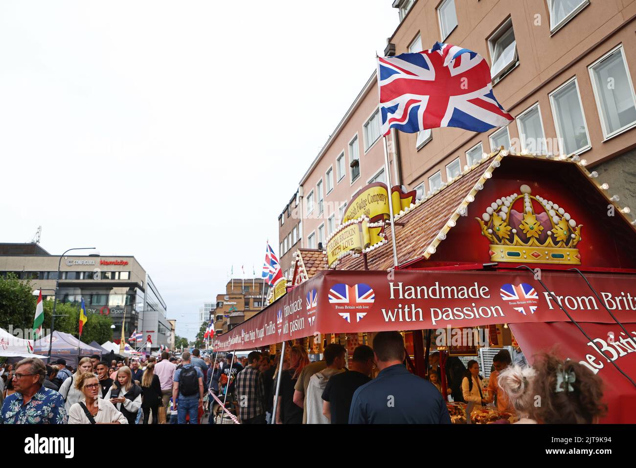 International food fair at Linköping Stadsfest, Linköping, Sweden ...