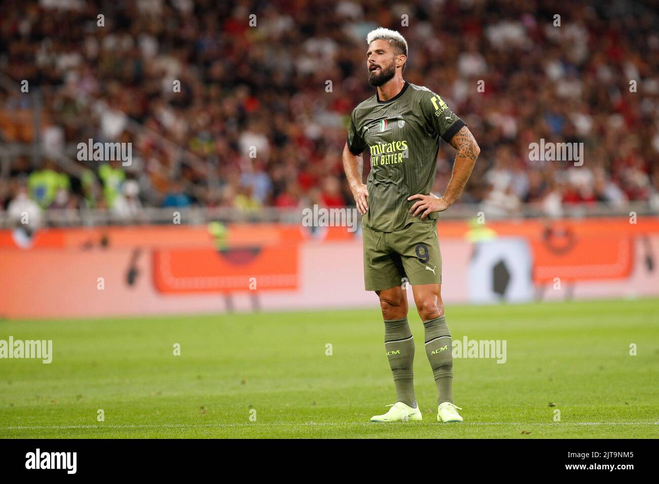 Italy, Milan, aug 27 2022: Olivier Giroud (ac Milan striker) waiting ...