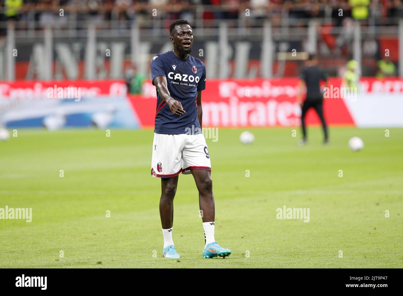 Italy, Milan, aug 27 2022: Musa Barrow (Bologna striker) during warm up ...