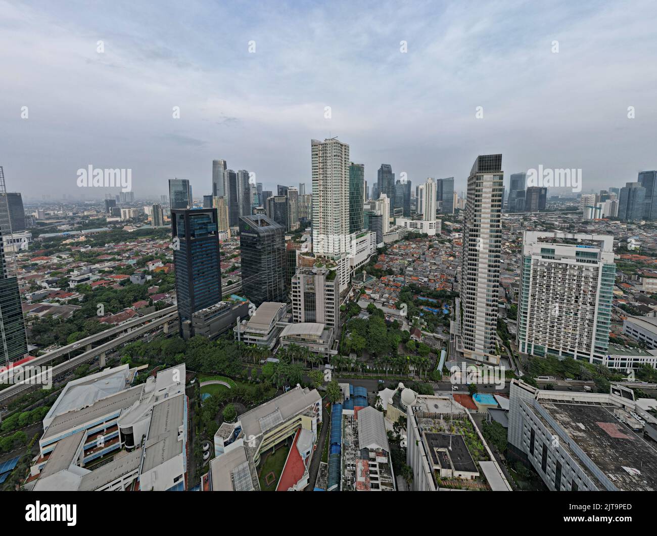 The view of modern city buildings. Jakarta skyline. Java, Indonesia ...