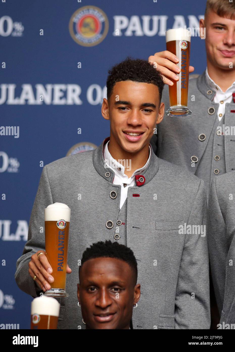 Jamal Musiala of Bayern Muenchen Traditionell bayrisch in Lederhosen ...