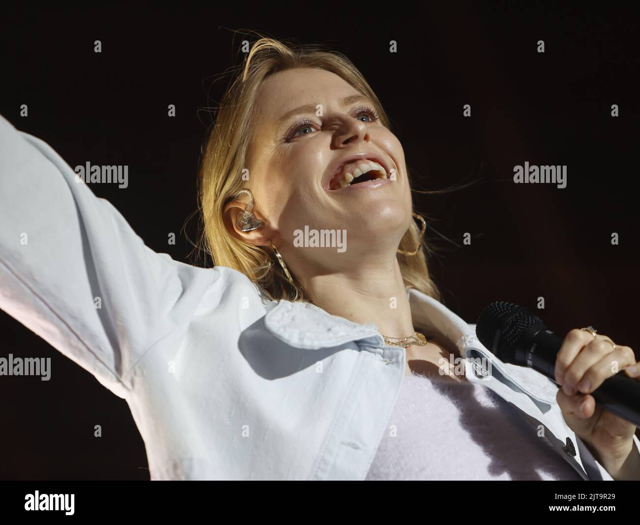Goslar, Germany. 27th Aug, 2022. Singer-songwriter Lea sings at a ...