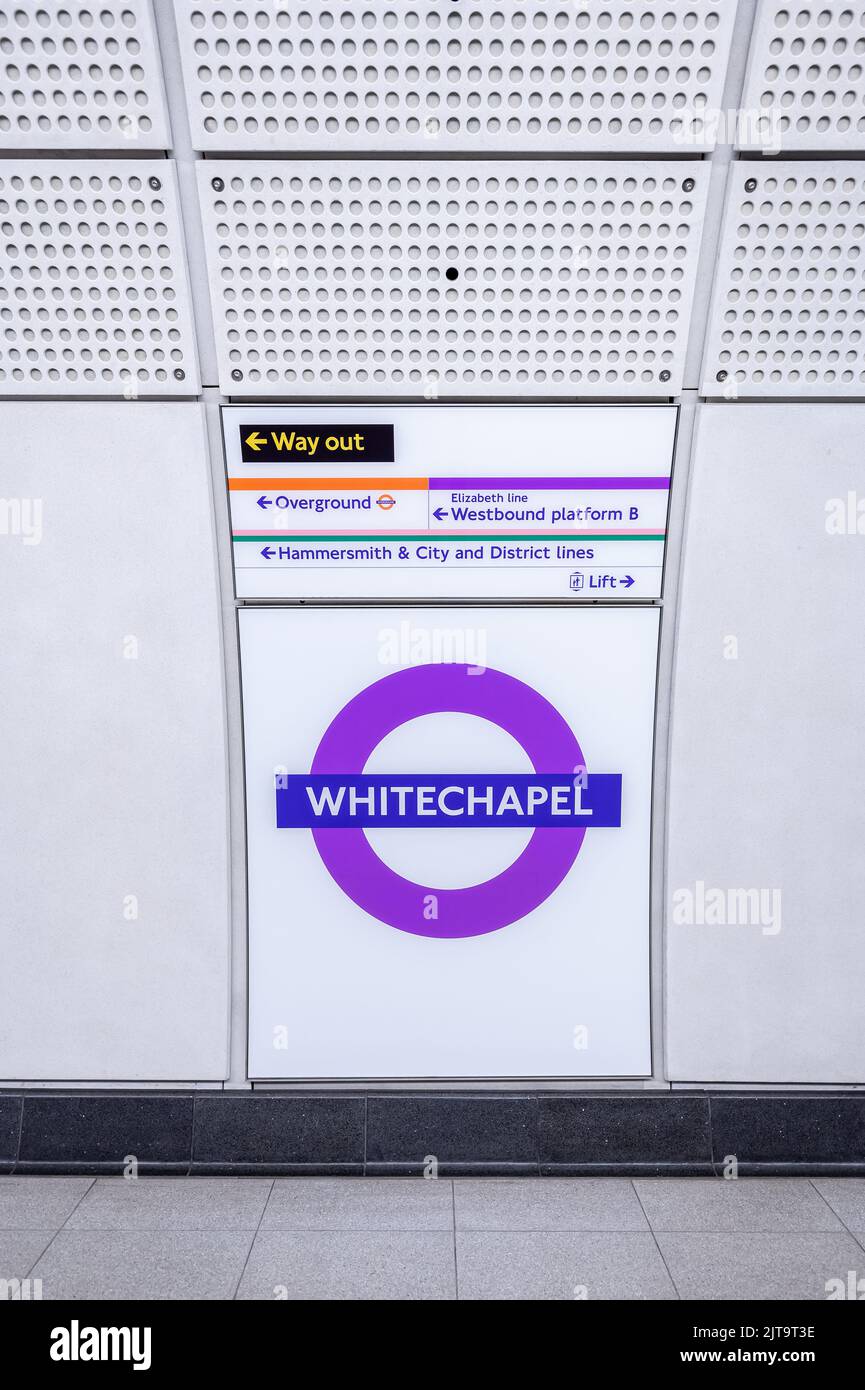 Whitechapel - Elizabeth Line Station Stock Photo - Alamy