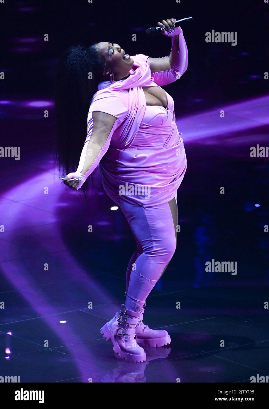 August 28th, 2022. Newark, USA. Lizzo on stage at the 2022 MTV Video ...