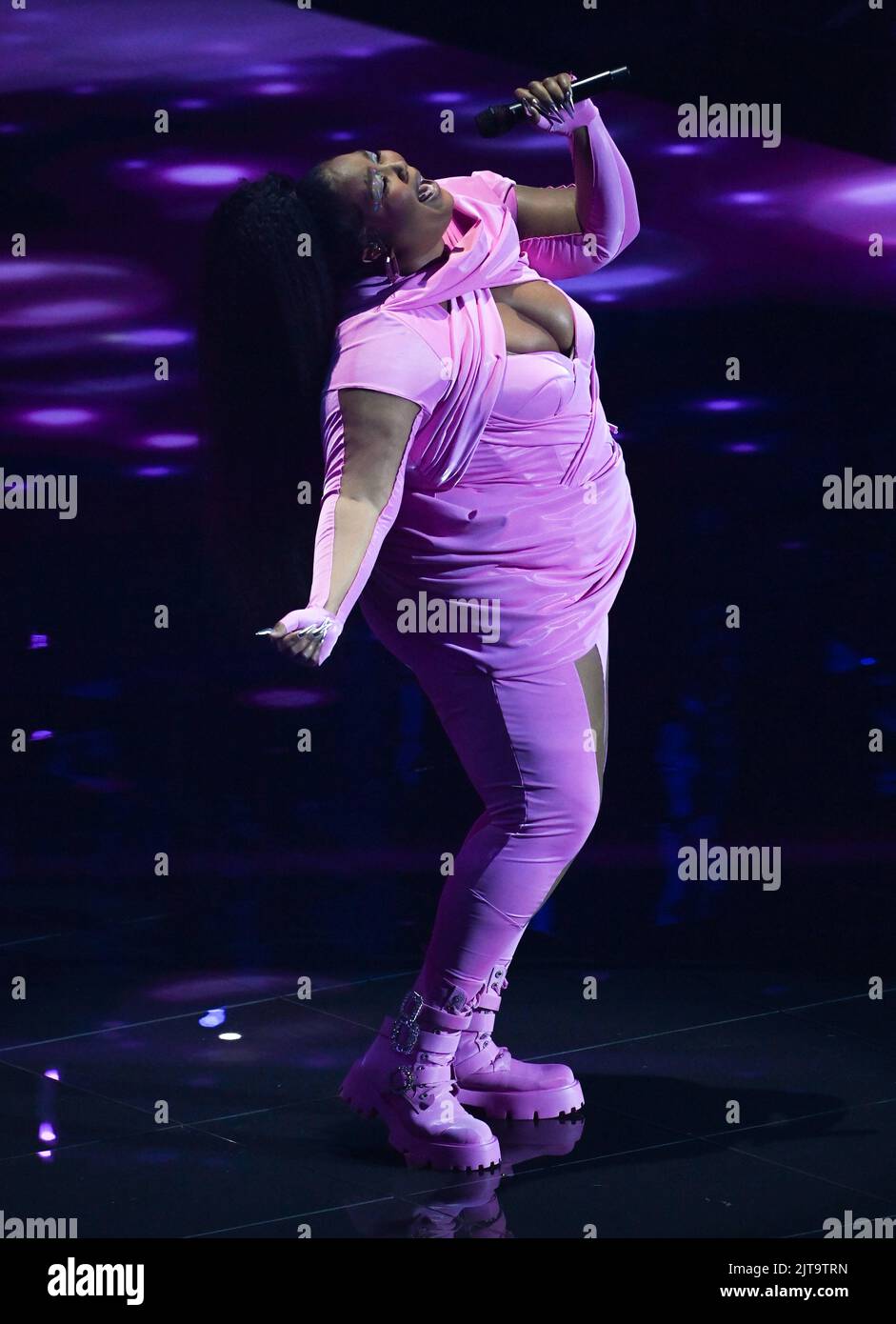 August 28th, 2022. Newark, USA. Lizzo on stage at the 2022 MTV Video ...